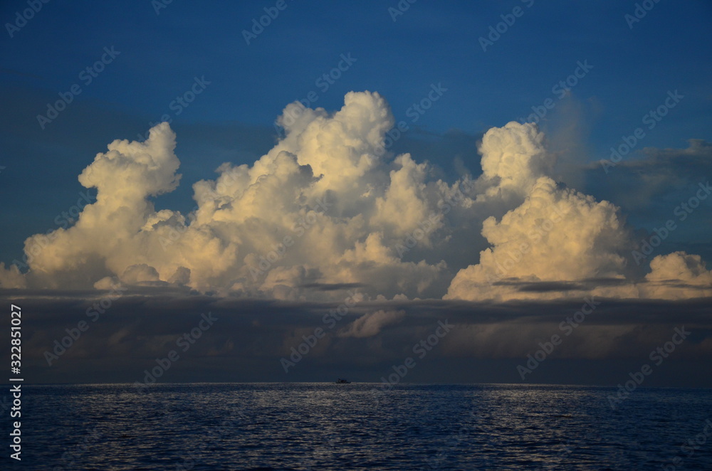 beautiful cumulus cloud over ocean weather and travel background Stock ...
