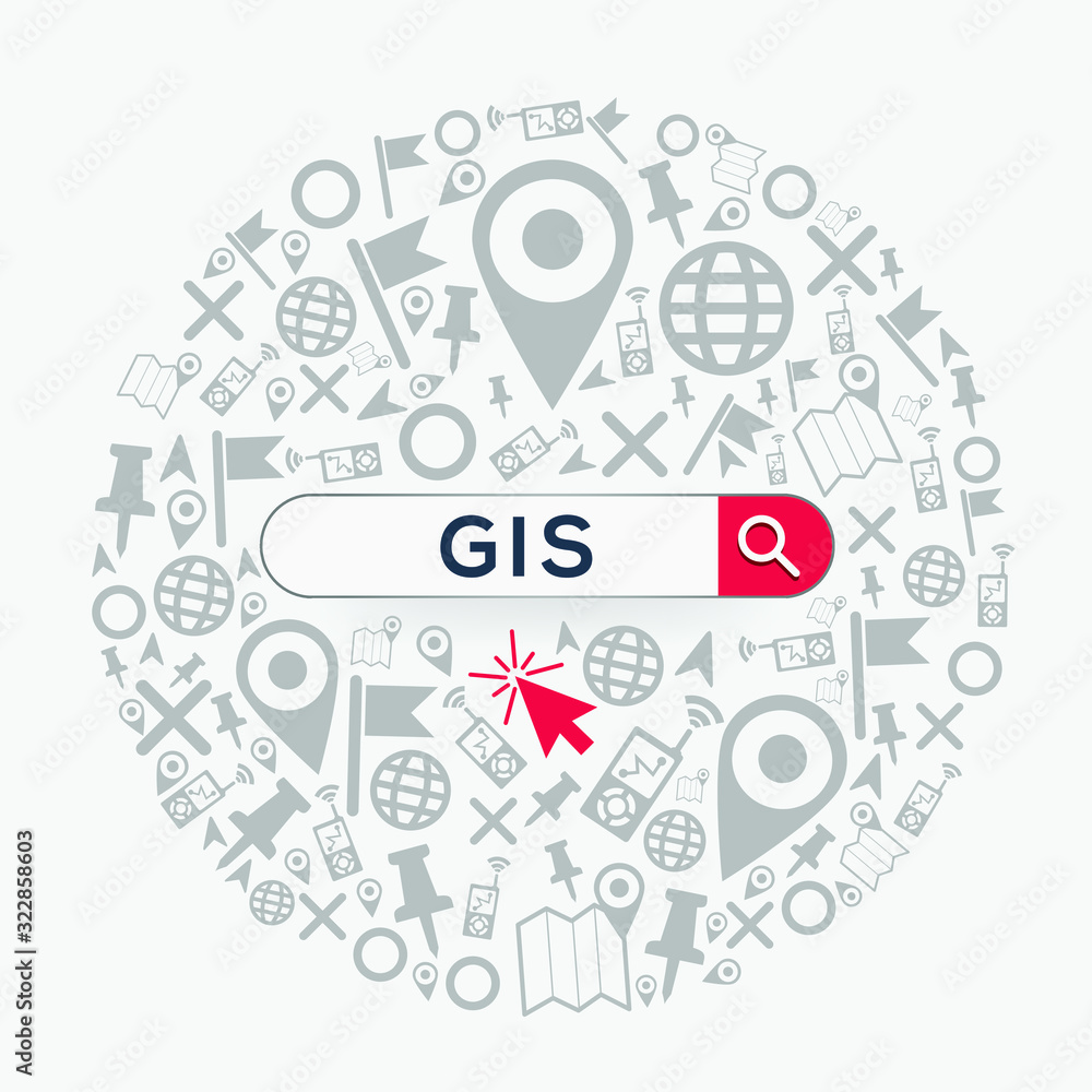 GIS Geographic Information System Word Written In Search Bar Vector gis-geographic-information-system-word-written-in-search-bar-vector
