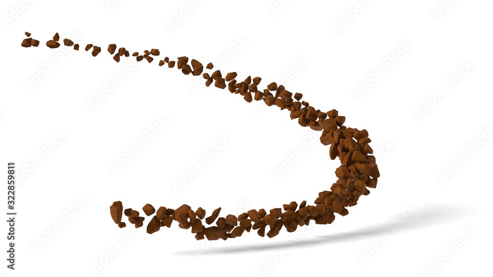 instant coffee granules on white background. 3d illustration Stock ...