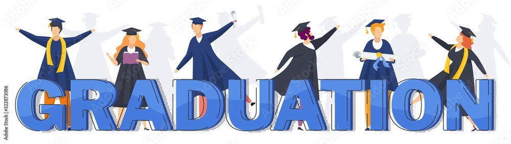 Word graduation typography vector concept Stock Vector | Adobe Stock