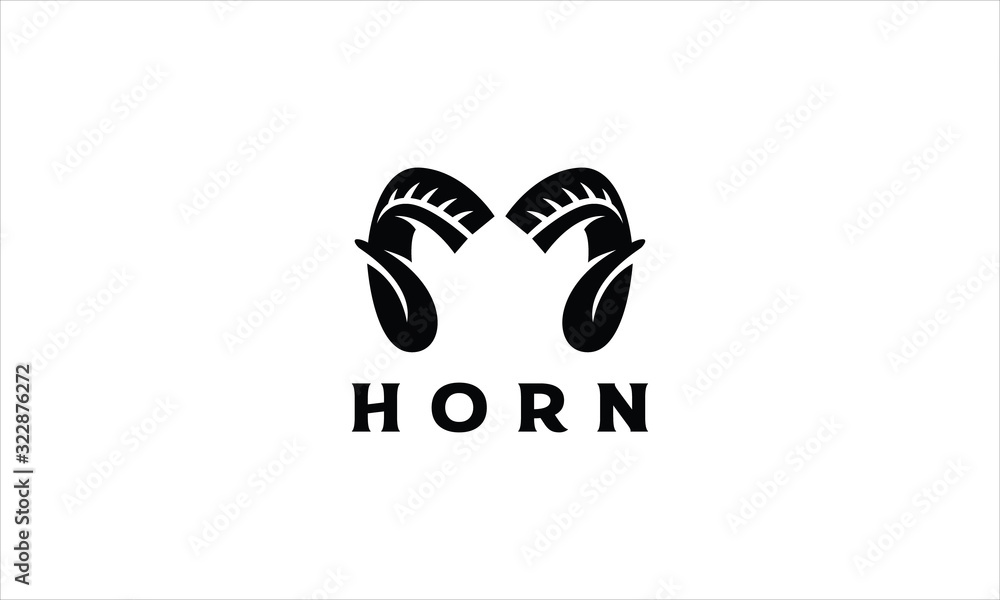 Goat Horn Vector Logo Design Inspirations Stock Vector | Adobe Stock