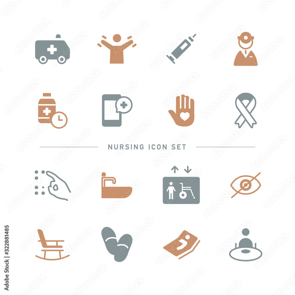 NURSING ICON SET Stock Vector | Adobe Stock