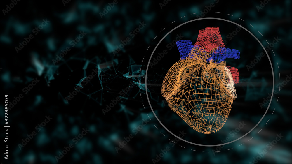 Heart scan. The interface for detecting diseases and problems with the ...