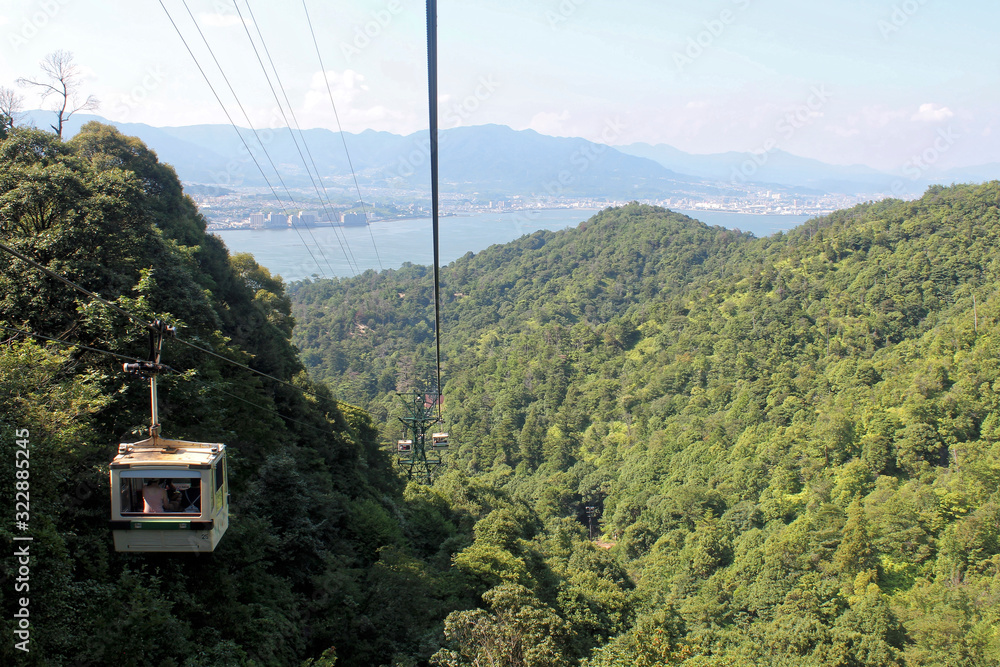Miyajima, Japan - July 20, 2019: Miyajima Ropeway car in Hatsukaichi ...
