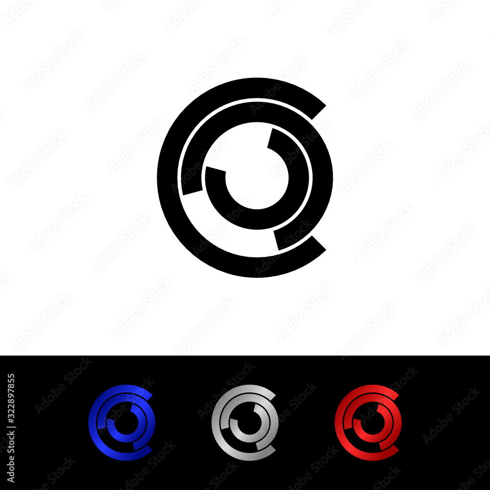 Letter CCC circle simple logo design vector Stock Vector | Adobe Stock