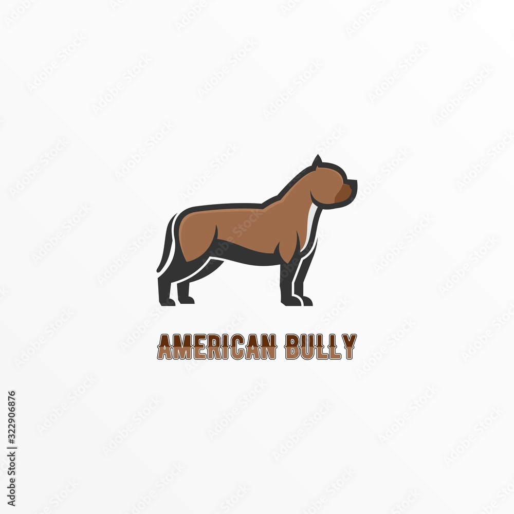 Vector Logo Illustration American Bully Mascot Cartoon Style Stock ...