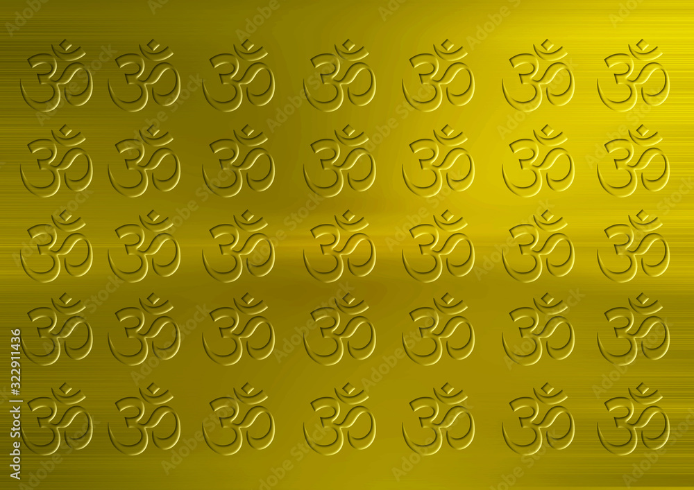 Ohm Ganesha Sign Pattern Background , Hindu god Stock Illustration ...
