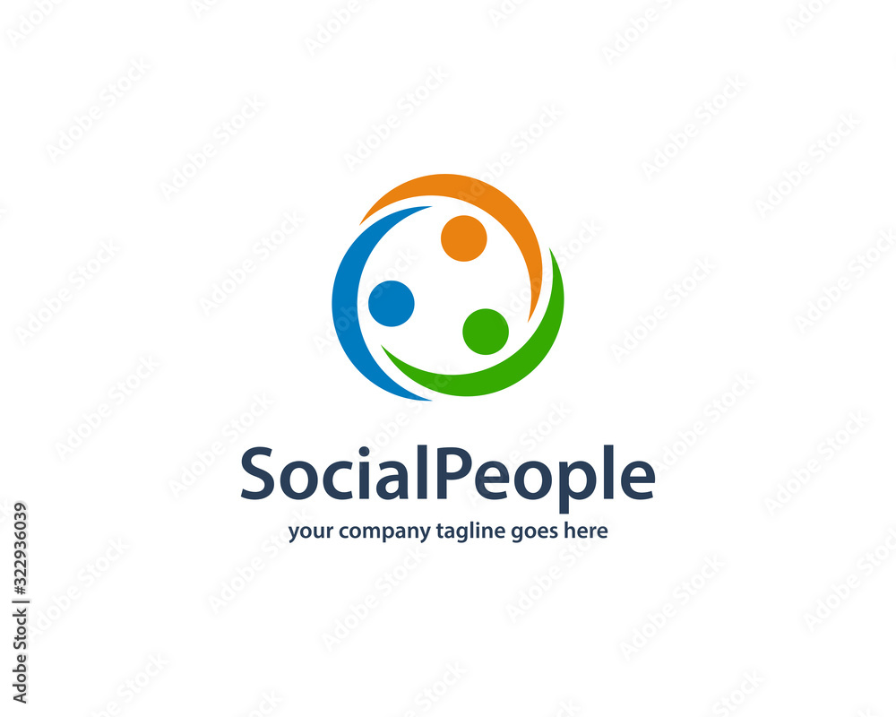 Social People Logo Icon Vector Illustration Stock Vector | Adobe Stock