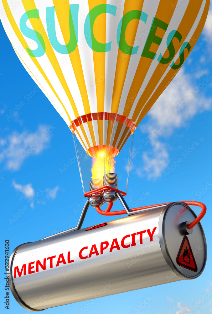 Mental capacity and success - pictured as word Mental capacity and a ...