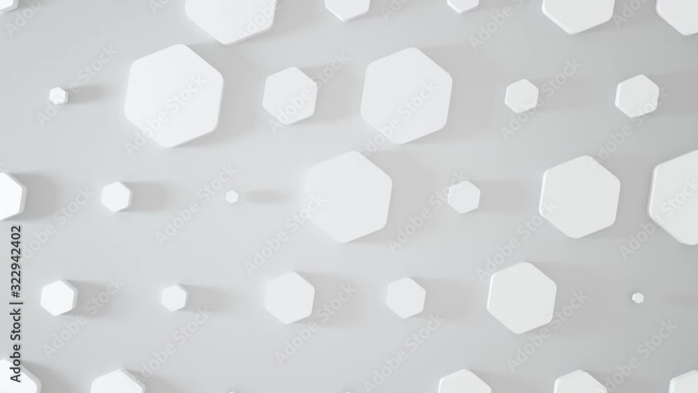 Vidéo Stock Abstract 3D white hexagon scale and rotating around ...