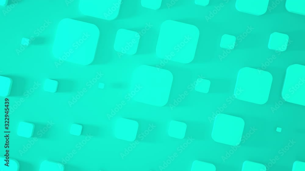 Vidéo Stock Abstract 3D mint cubes scale and rotating around. Animation ...