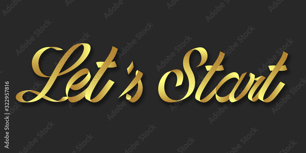 Let's Start hand drawn lettering phrase illustration Stock Photo ...