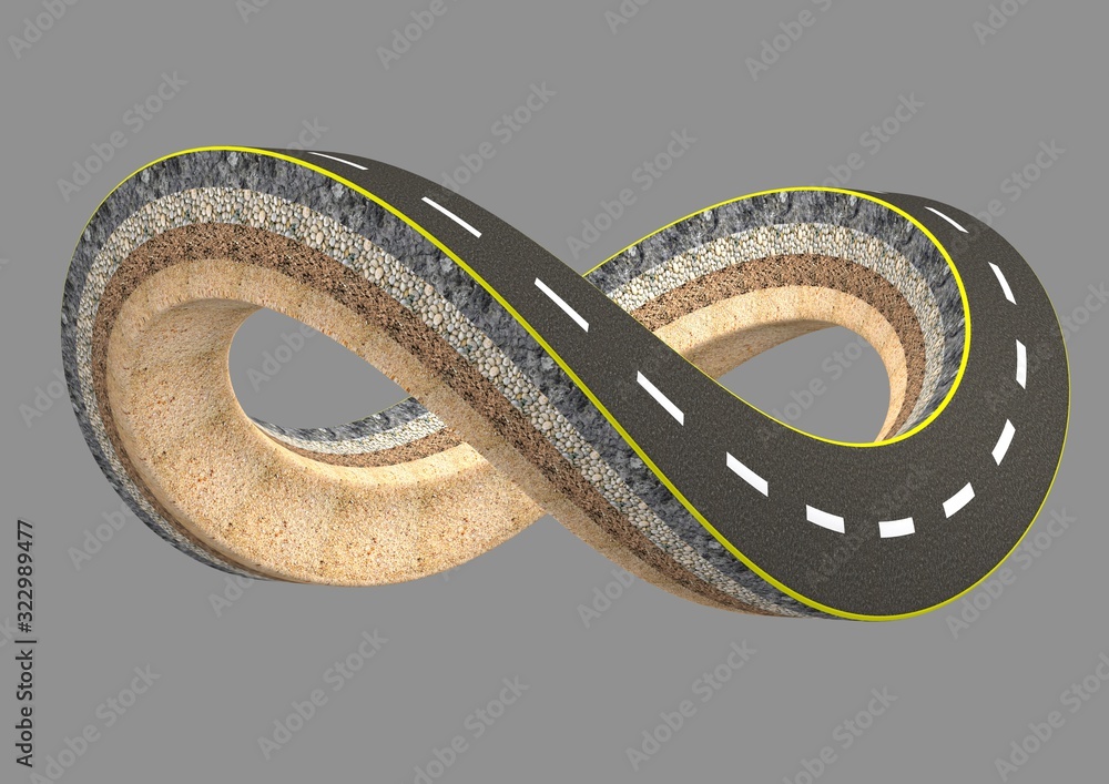INFINITY 3D ILLUSTRATION RENDER LOOP Stock Illustration | Adobe Stock