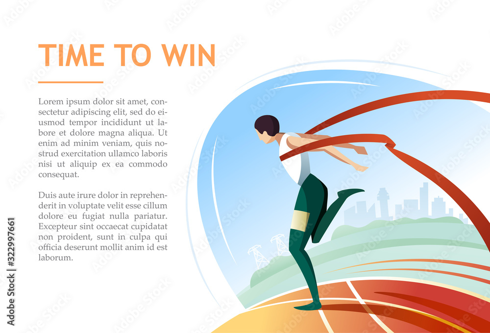 Time to win concept illustration. Modern vector illustration Stock ...