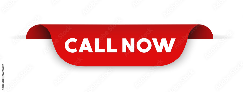 Red banner call now. Vector illustration Stock Vector | Adobe Stock