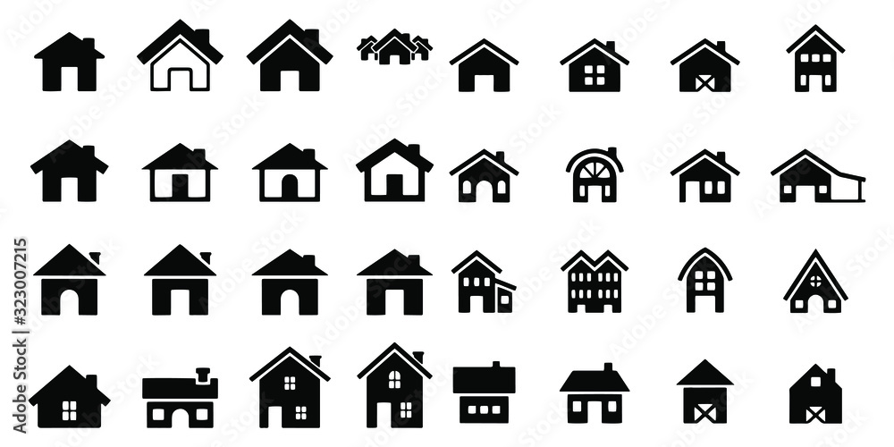 house icon set Vector illustration white background Stock Vector ...