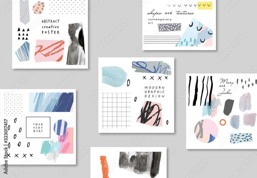 Layout Set of Creative Posters Stock Template | Adobe Stock