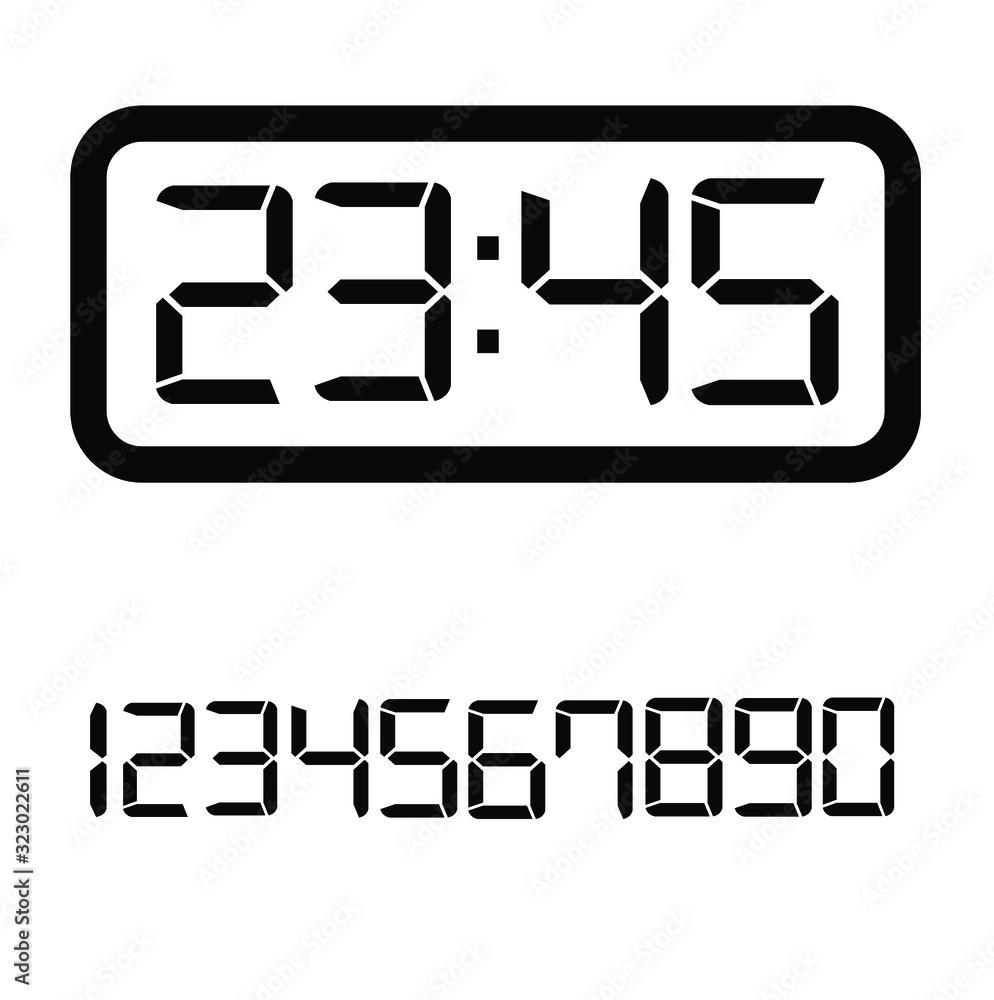 digital clock on white background Stock Vector | Adobe Stock