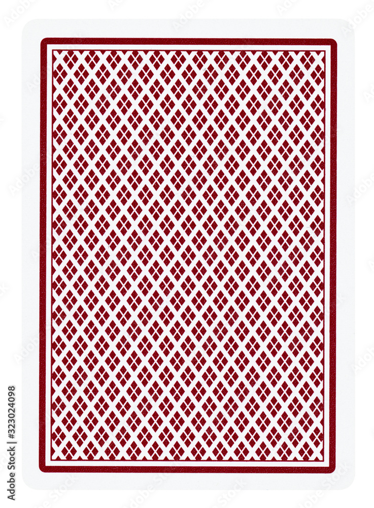 Playing card - back side isolated on white (Clipping path included ...