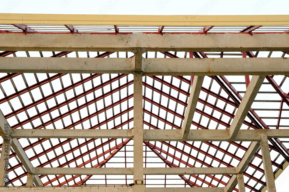 pattern roof steel square frame structure for building construction on ...