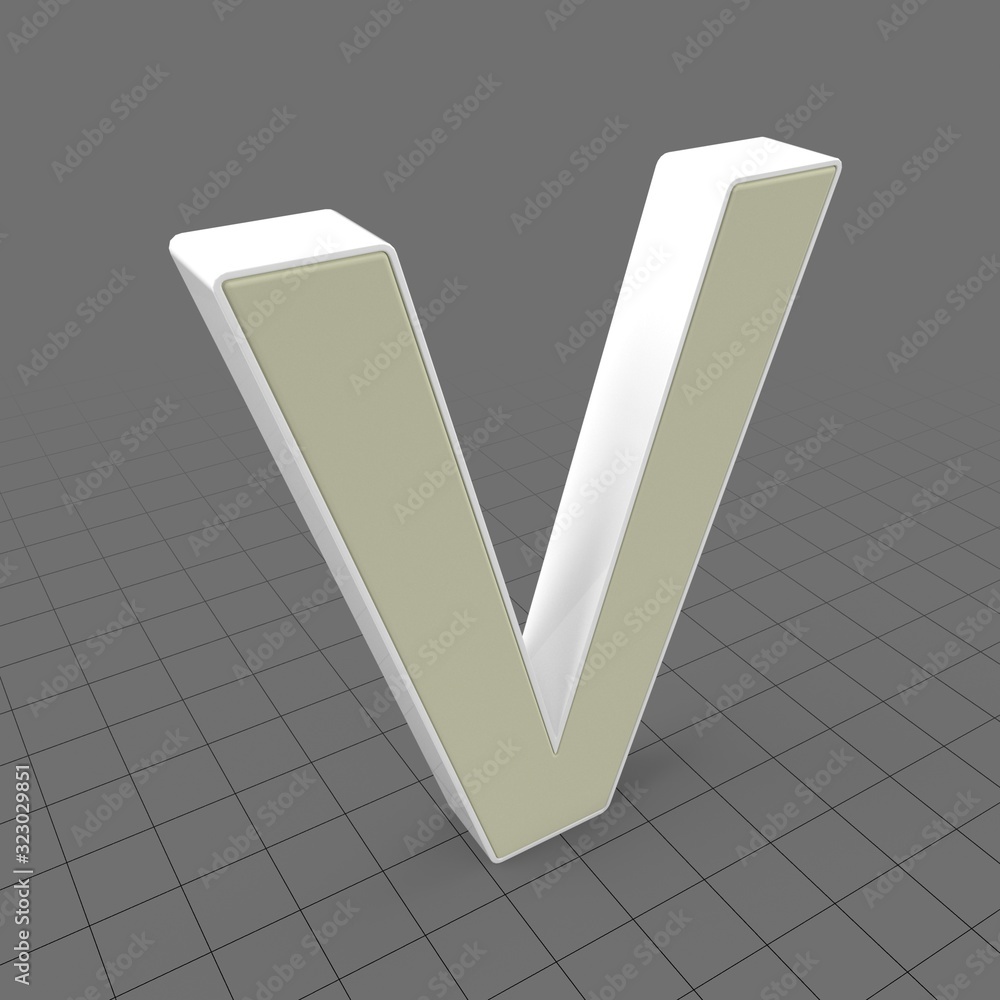 Letters Simple V Stock 3D asset | Adobe Stock