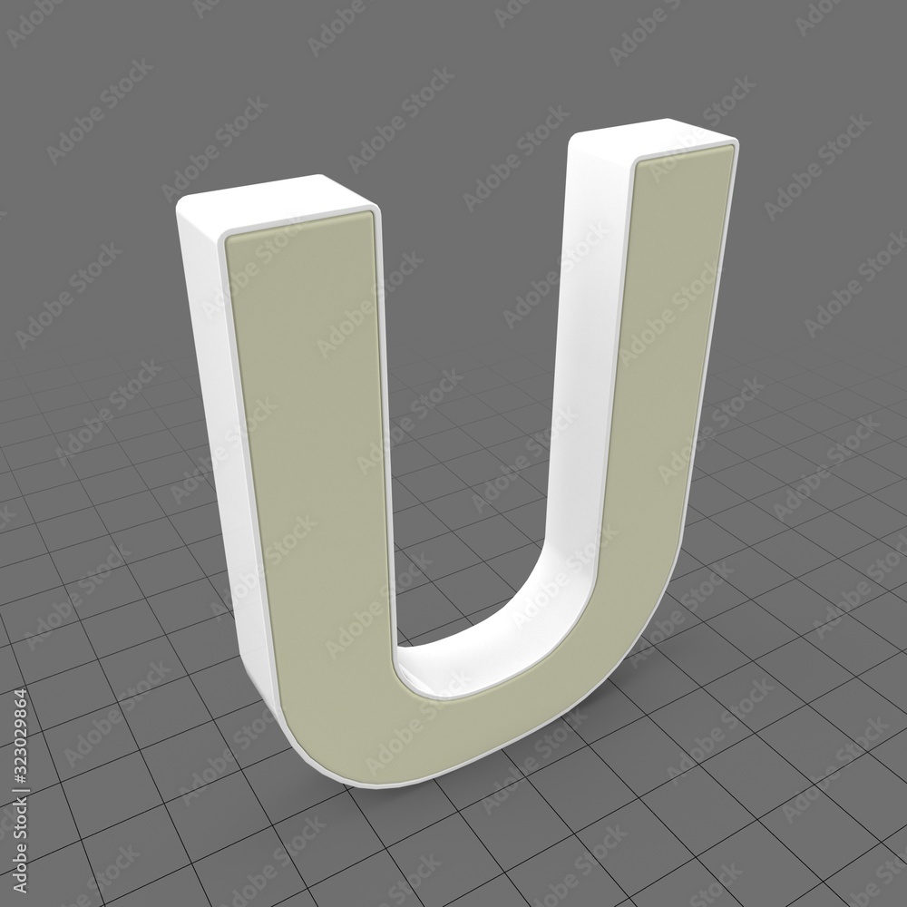 Letters Simple U Stock 3D asset | Adobe Stock