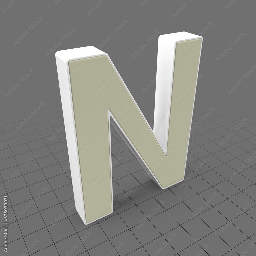 Letters Simple N Stock 3D asset | Adobe Stock