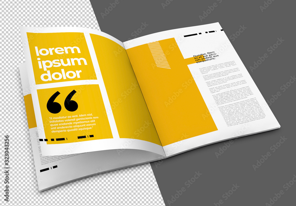Open Brochure Mockup with Transparent Background Stock Template | Adobe ...