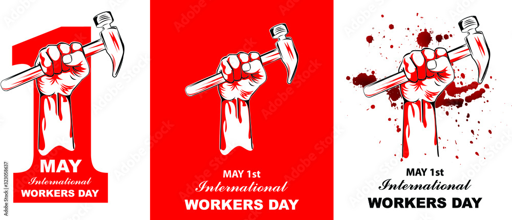 May first International Workers Day. International Workers Day with ...