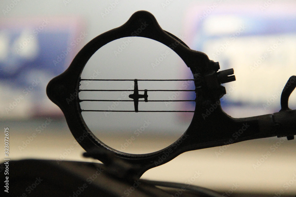 Reminder of the air war in Vietnam. Plane in the crosshairs of an anti ...