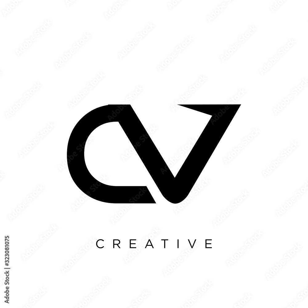 cv logo design vector icon Stock Vector | Adobe Stock