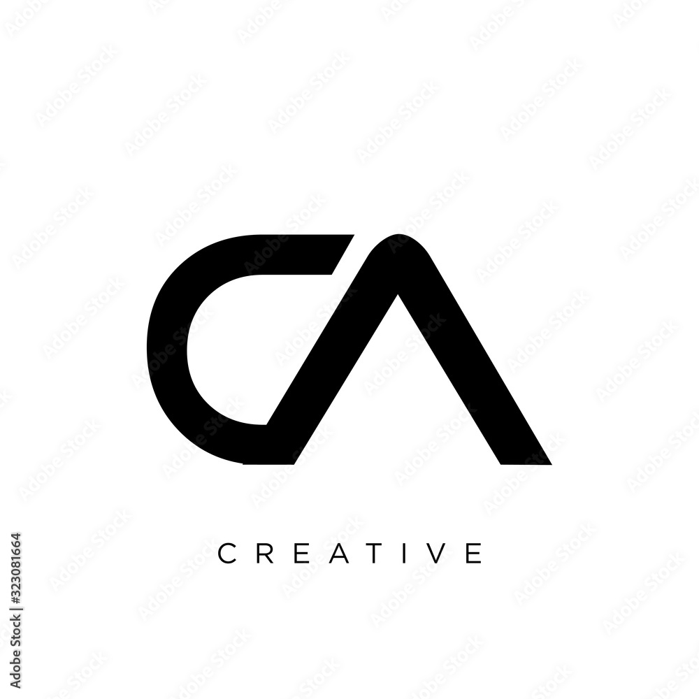 ca logo design vector icon Stock Vector | Adobe Stock