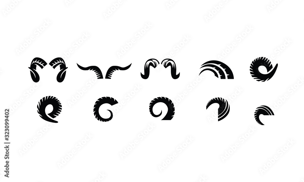 Set Horn Vector Logo Design Inspirations Stock Vector | Adobe Stock