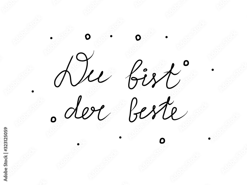 Du bist der beste phrase handwritten with a calligraphy brush. You are ...
