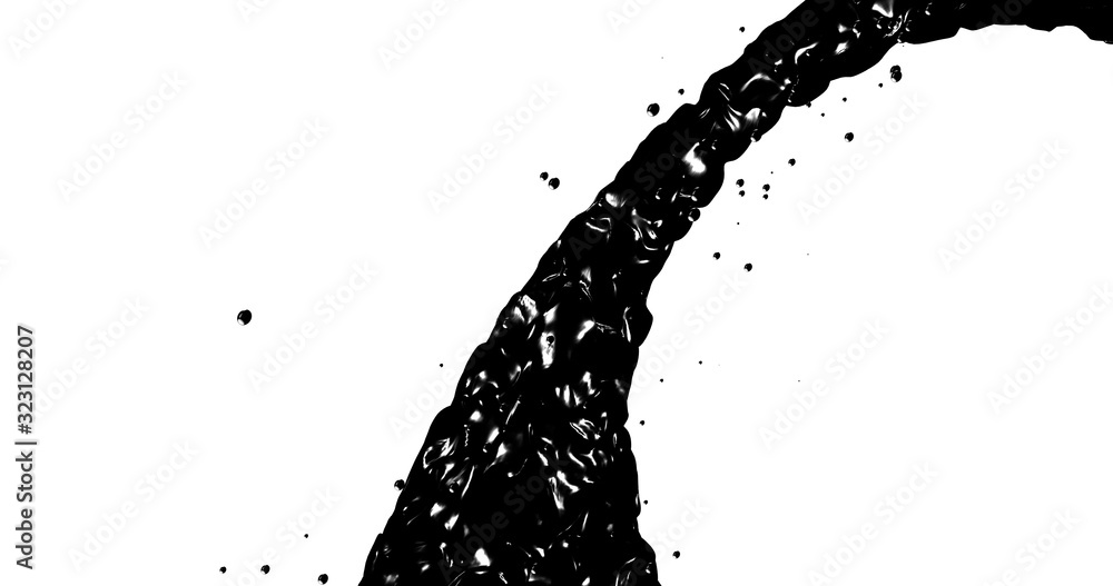 Abstract black flow . Oil Fluid texture. 3D rendering Stock ...