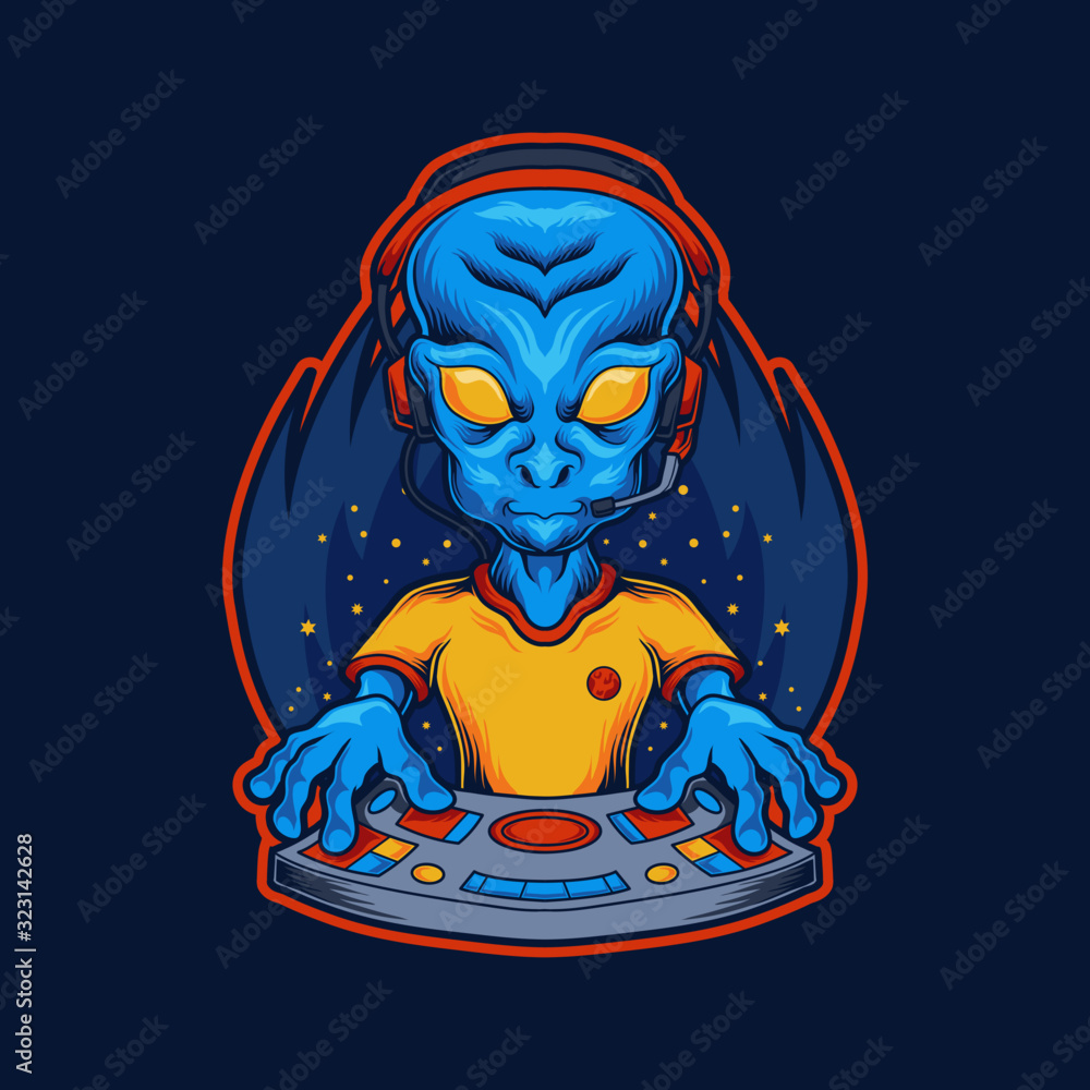 Gamer Alien vector illustration Stock Vector | Adobe Stock