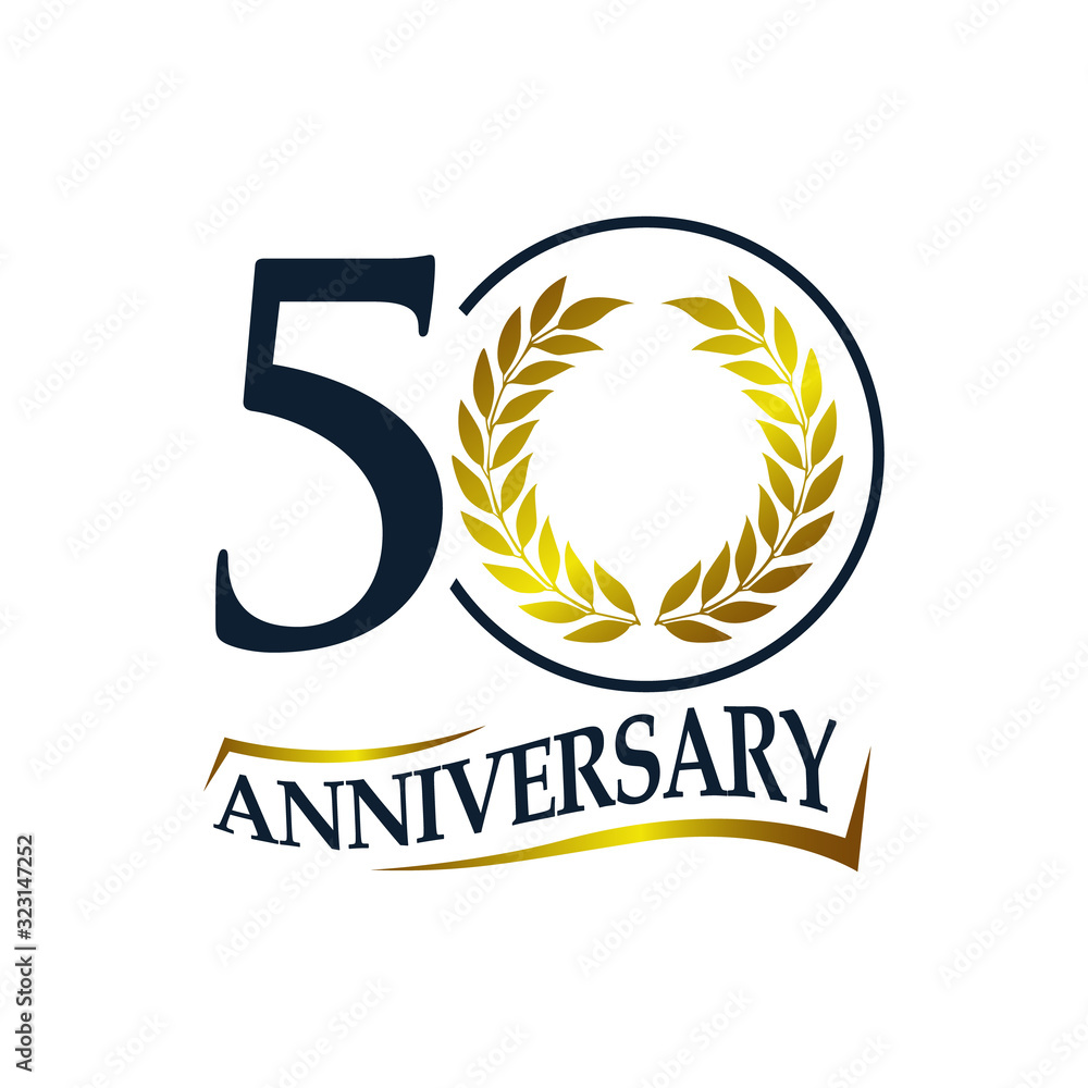 50th anniversary vector logo illustration. 50 years golden anniversary ...