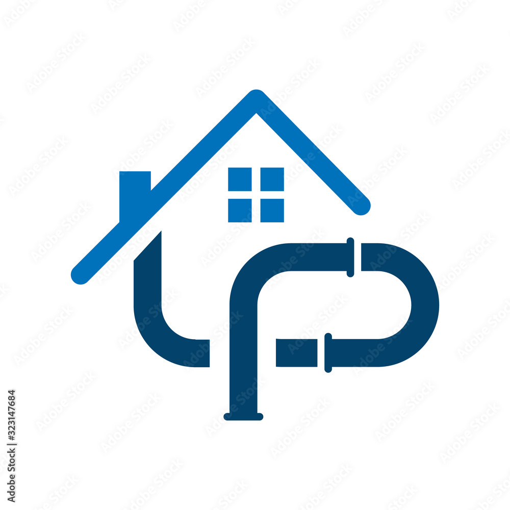 home pipe installation plumbing logo design vector symbol illustration ...