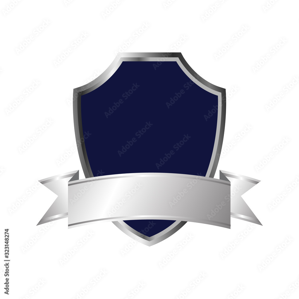 blank emblem 3D shield logo Abstract symbol of secure and protection ...