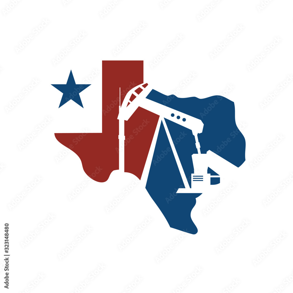 vector map of texas oil rig logo design illustration Stock Vector ...