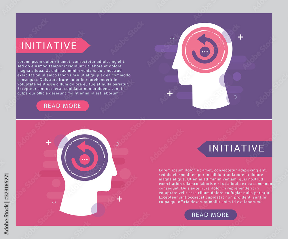 Initiative icon concept with human head Stock Vector | Adobe Stock