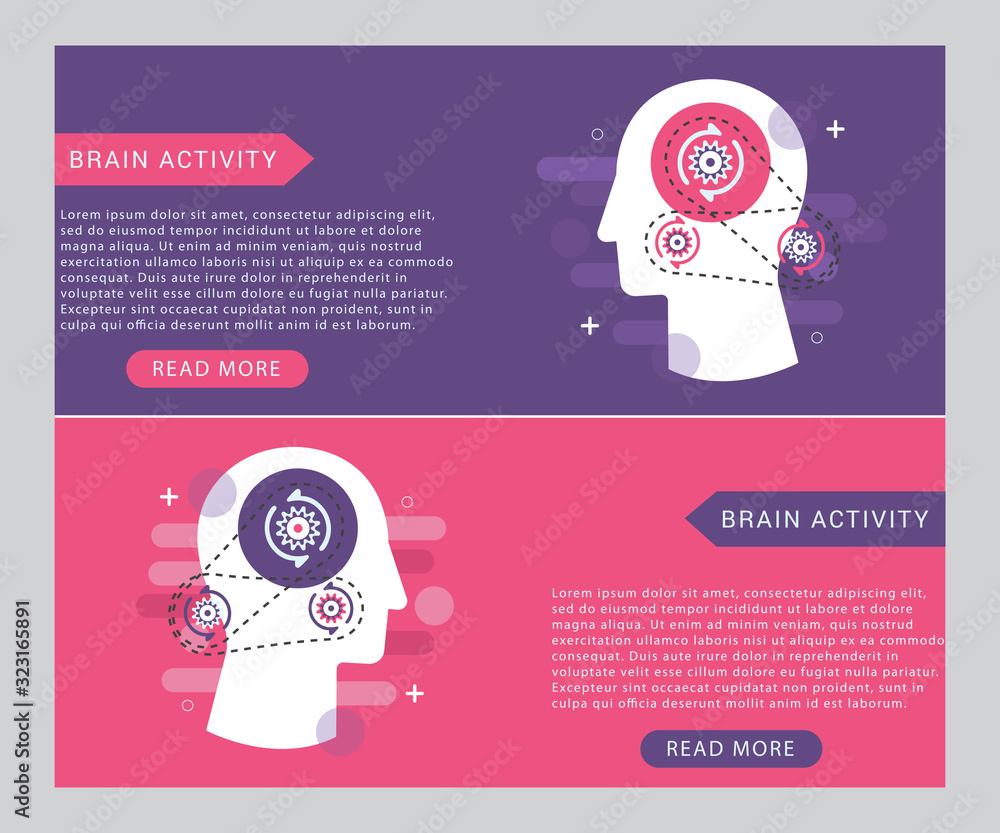 Brain activity icon concept with human head Stock Vector | Adobe Stock