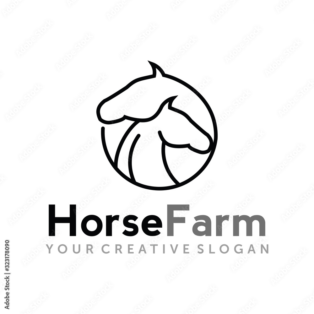 Horse Logo, Horse Farm Logo Vector Stock Vector | Adobe Stock