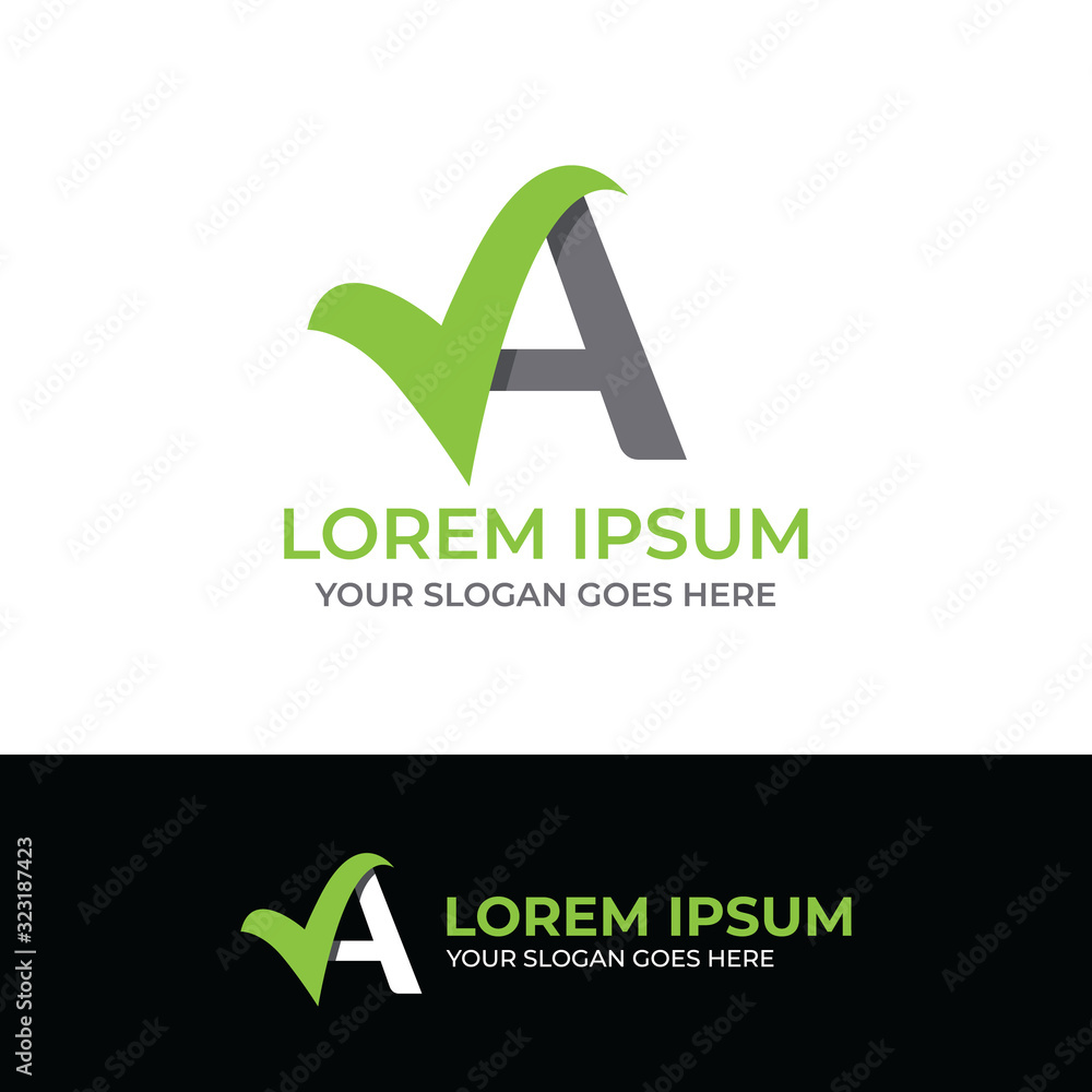 Modern A letter check mark logo design template vector eps Stock Vector ...