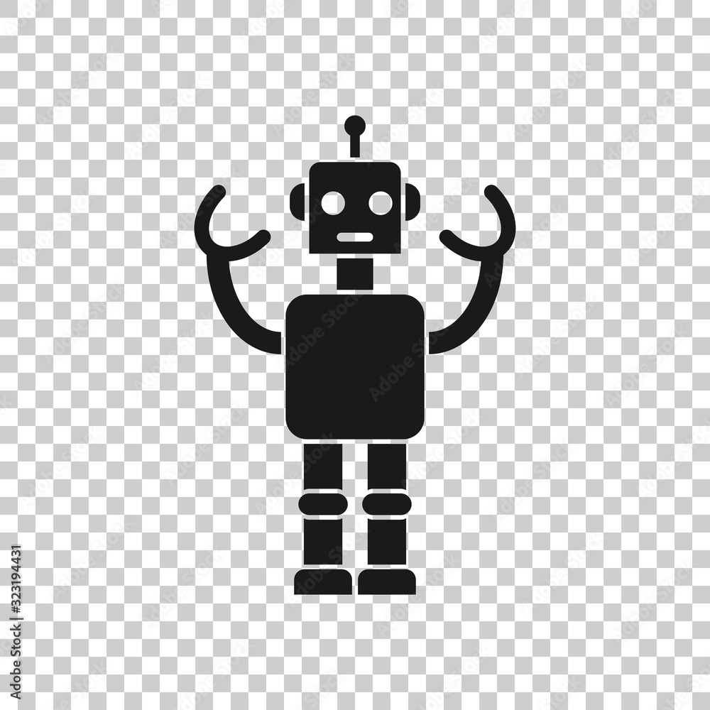 Cute robot chatbot icon in flat style. Bot operator vector illustration ...