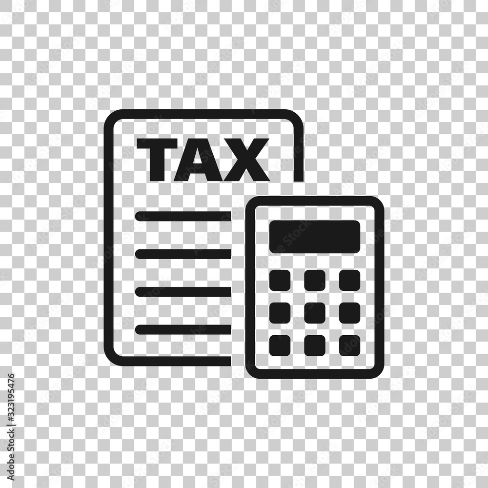 Tax payment icon in flat style. Budget invoice vector illustration on ...