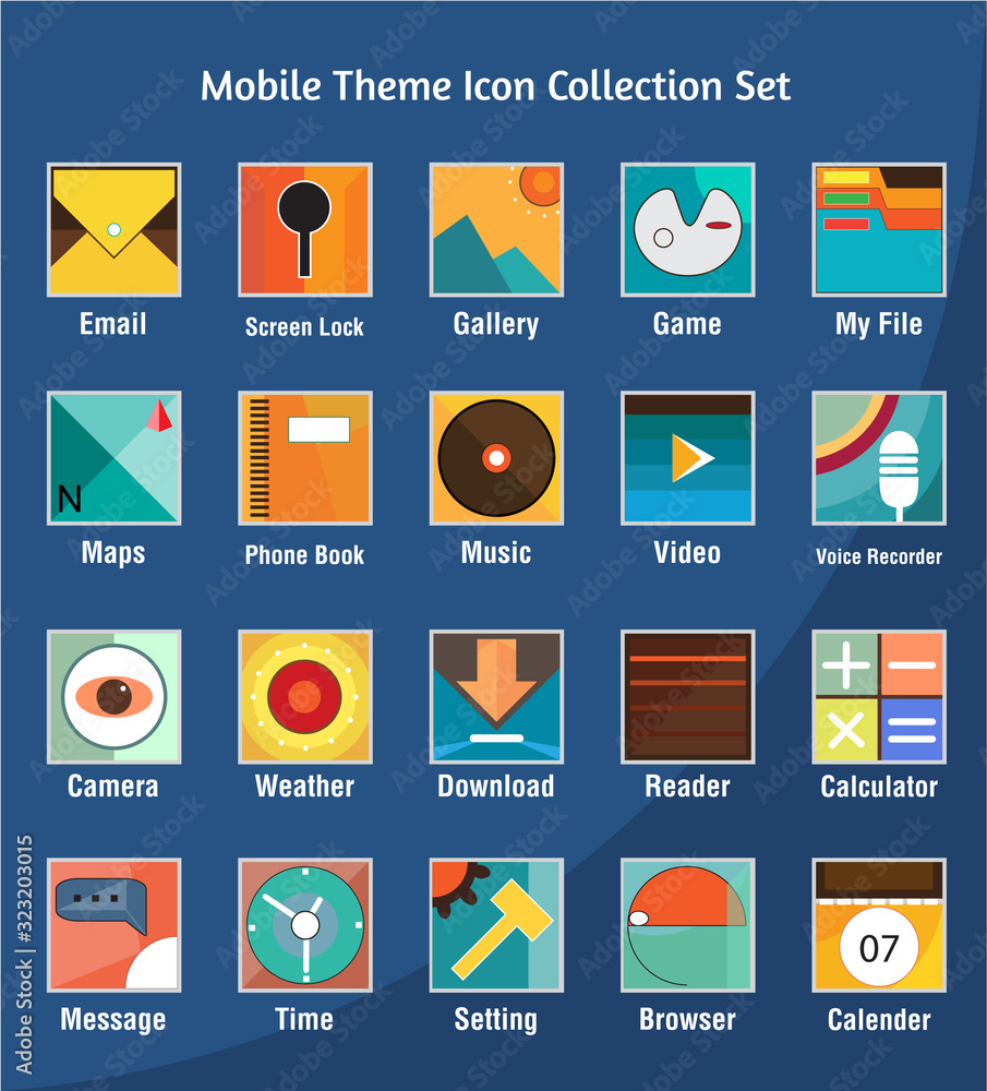 Phone Icon Collection, Contact icon set in flat style. Phone ...
