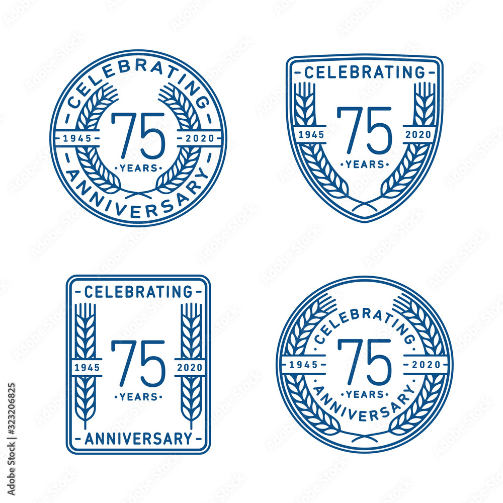 75 years anniversary celebration logotype. Seventy fifth anniversary ...