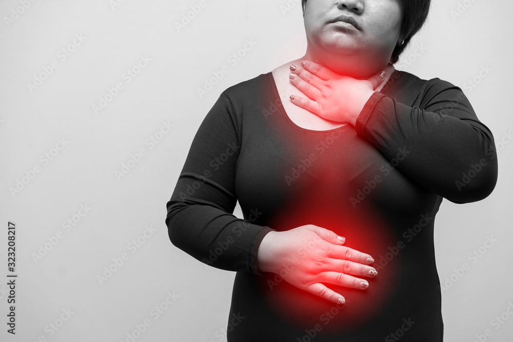A Female have symptoms of burning sensation in the middle of the chest ...