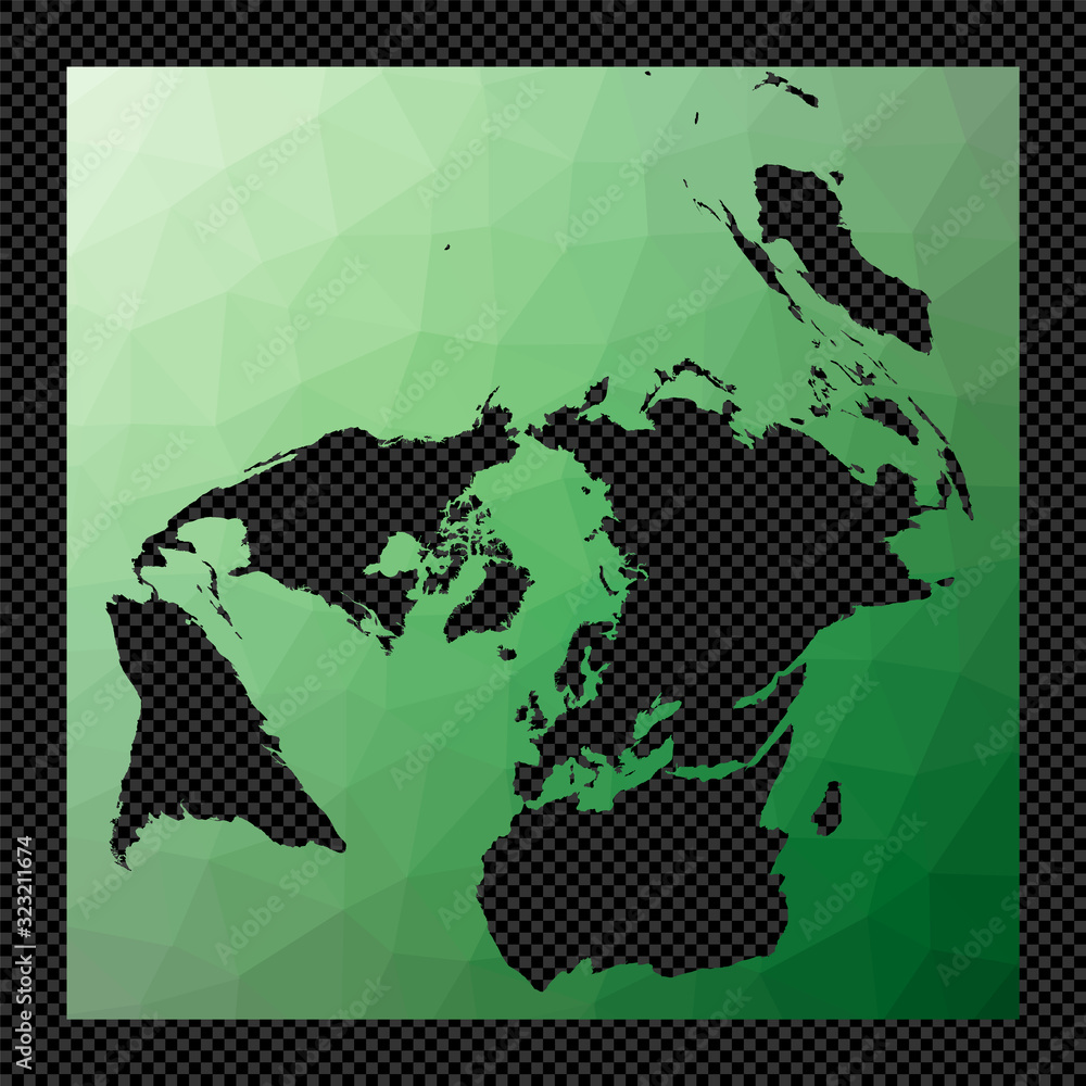 Polygonal map of the world on transparent background. Gringorten ...